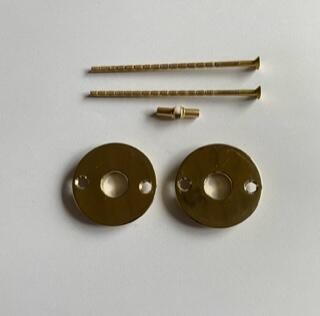 Messing rosetter / nøgleskilte plan til gennemgående eller træskruer